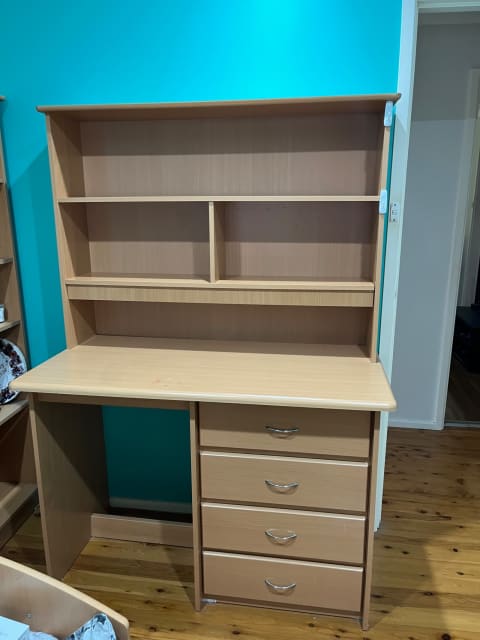 Sand coloured desk and hutch | Desks | Gumtree Australia Fairfield Area ...