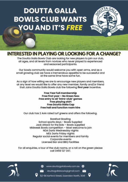 DOUTTA GALLA LAWN BOWLS CLUB - Other Sports & Fitness in Essendon North ...