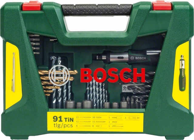 Brand New Bosch 91pc VLine Titanium Drill Bit Screwdriver Bit Set ...