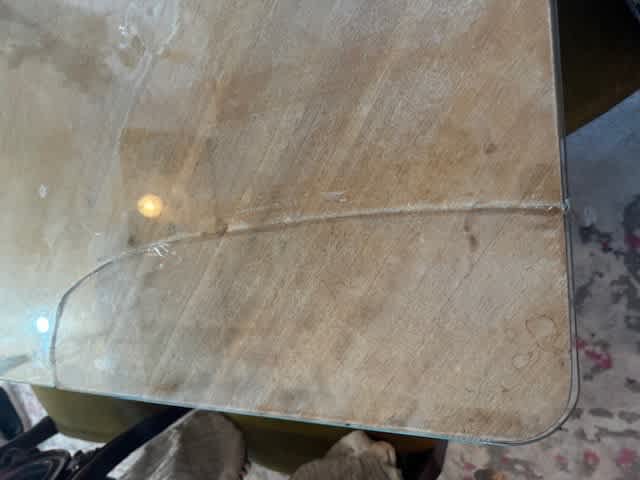 Free glass table top. Damaged as seen in the photos. Pick up only ...