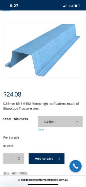 Metal top hat roof battens | Roofing | Gumtree Australia Kalamunda Area ...