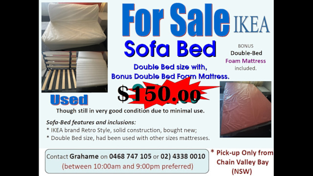 Sofa-Bed from IKEA, Used - Sofas in Chain Valley Bay NSW | Gumtree ...