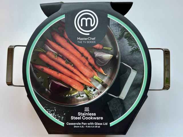 MASTERCHEF 24CM CASSEROLE PAN WITH GLASS LID 4.2L - Pots & Pans in ...