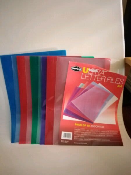 Marbig Ultra A4 Letter File Assorted 10 Pack and 3 x clip file folders ...