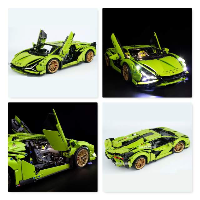 *IN BOX* Technic Lamborghini SIAN 42115 & LED Light Kit Fit Lego Block ...