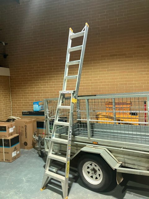 6 foot 1.8m - 3.2m 150kg Industrial Aluminium Dual Purpose Ladder ...
