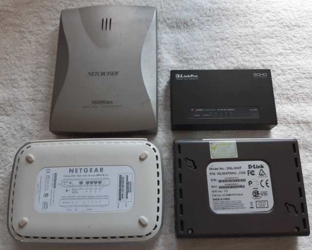 OLD STYLE MODEMS WITH POWER LEADS -- 4 UNITS - Other Electronics ...