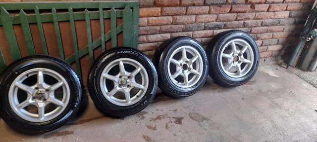 Set of 4x 14-inch BSA Alloy wheels with Tyres 90% Tread | Wheels, Tyres ...