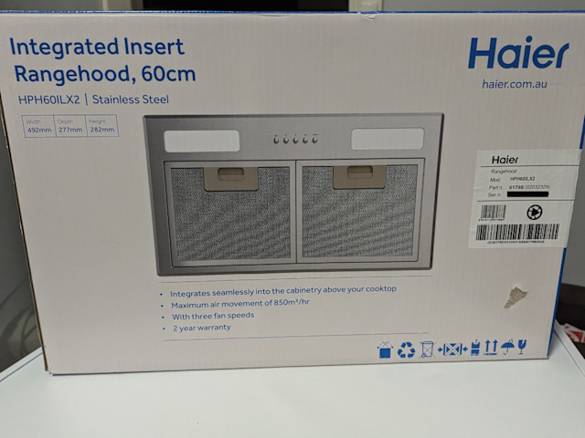 Free - Haier Integrated Insert 60cm Rangehood HPH60ILX2 - Cooktops ...