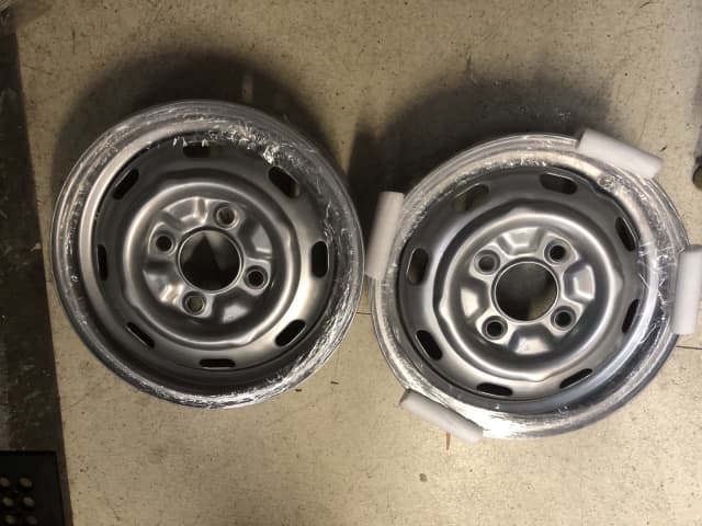 PAIR OF 4” VW STEEL RIMS x 2, BLASTED & SILVER POWDER-COATED, | Wheels ...