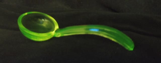 URANIUM GLASS SPOON - NEW BUT SHAPED LIKE AN OLD MEDICINE SPOON - Other ...