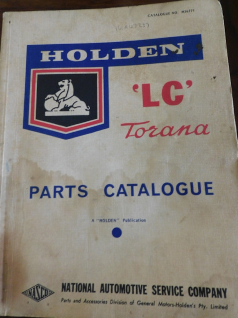 LC Holden Torana Parts Catalogue including GTR - Just $129 ...