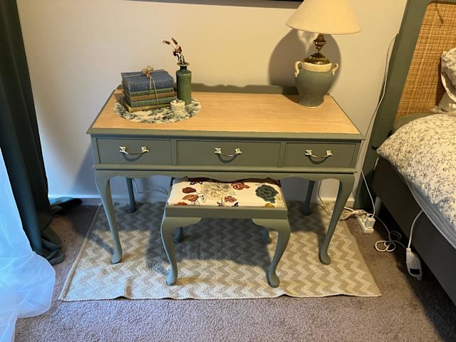 Gorgeous sage green dressing table, stool and bedside table - Dressers ...