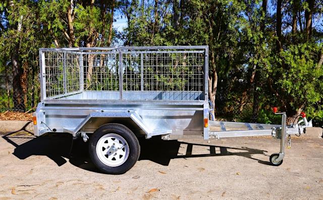 Sale 6x4 box trailer with cage 600mm fully welded body galvanised ...