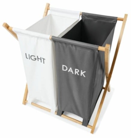 Lights and Darks Sorting Clothing Laundry Hamper Folding Twin Washing ...