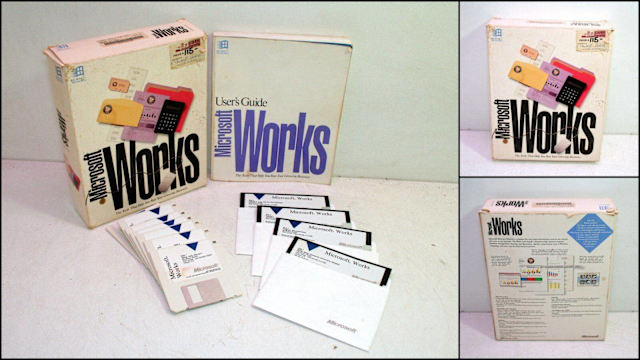 Genuine 1991 MICROSOFT WORKS Version 2.0 Complete Box Set | Software ...