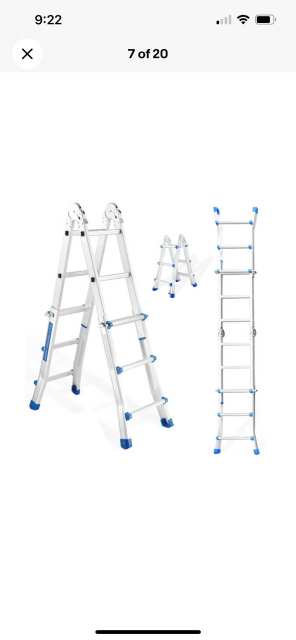 Multi Purpose Transform Folding Ladder 150KG 4 Step Extension Alumin ...