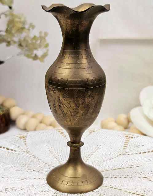 Vintage Brass Vase With Handcarved Designs - Vases & Bowls in Blacktown ...