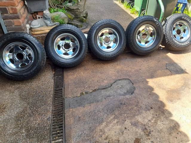 Set of 5x 15 inch Rims with All Terrain Wheels with 90% Tread | Wheels ...