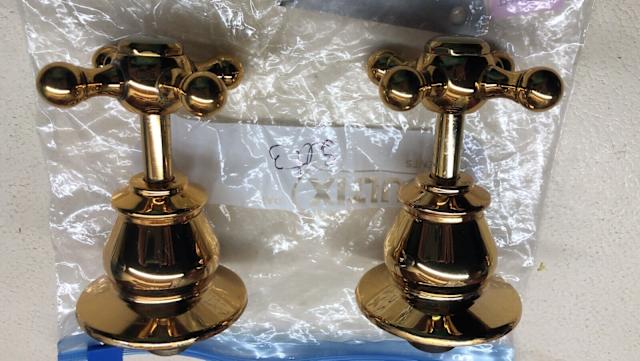 Dorf manor house gold ceramic disk tap handles set 3 s. Vgc - Building ...