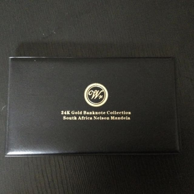 South African 24K Gold Nelson Mandela Bank Notes with COA in Wallet ...