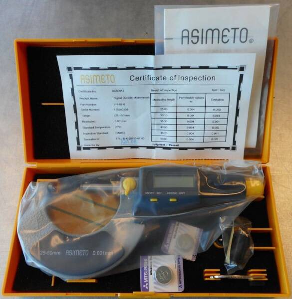 Digital Outside Micrometer 25-50mm/1-2" Asimeto (Brand New ...