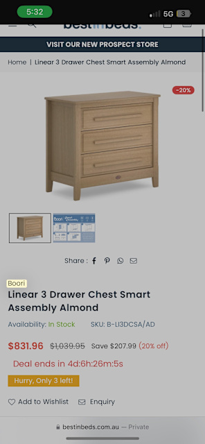 Boori 3 Drawer Linear Chest - Dressers & Drawers in Quakers Hill NSW ...