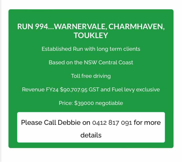 Delivery Run for sale $39k Central Coast location - negotiable ...