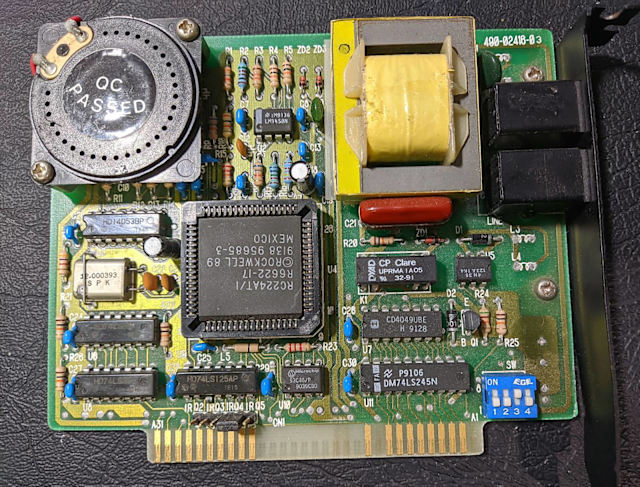 Rockwell 2400 baud 8 bit ISA modem - full duplex - vintage 1989 ...