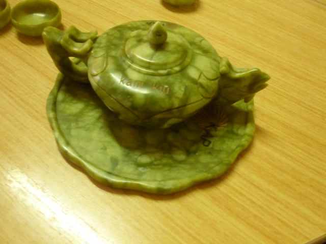 Dragon Jade Teapot Teacup Set Brand Name Kap - Other Antiques, Art ...