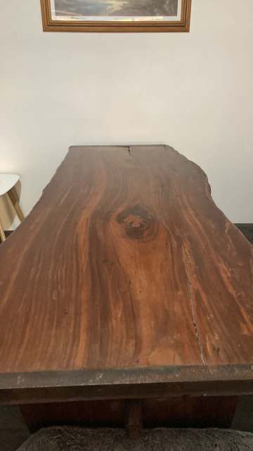Jarrah Slab Dining Table Vintage 6 Seater plus 4 chairs included ...
