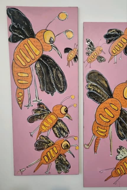 BEE TWO by ADRIAN BRITNELL Original Painting Stretched ready to | Art | Gumtree Australia ...