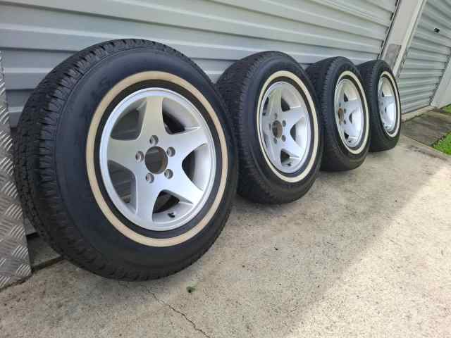 FORD 14 INCH WHITE WALL WHEELS AND TYRES COMMERCIAL LOAD C UTE TRAILER ...