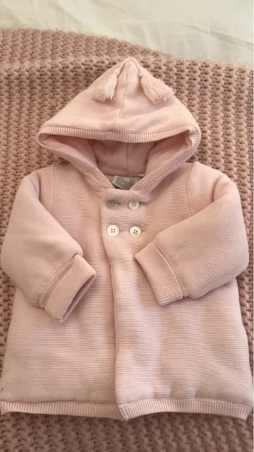 Brand new cotton knit baby coat size 00 plus 2 cross over singlets ...