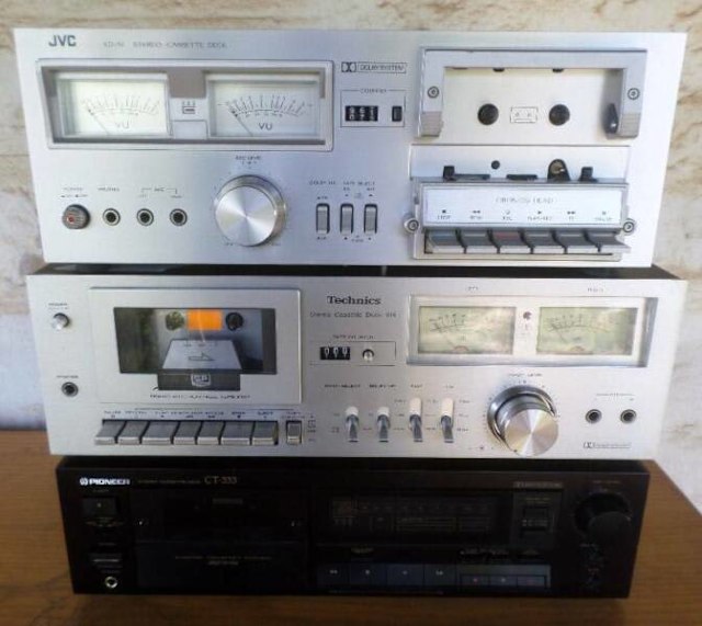 VINTAGE RETRO STEREO CASSETTE DECK TAPE PLAYERS JVC PIONEER TECHNICS ...