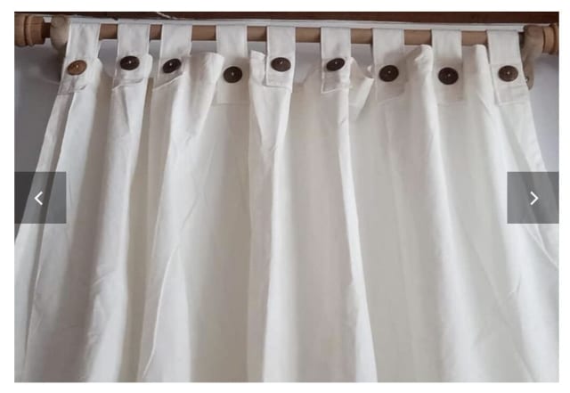 New Balinese Curtain Calico with Velcro tab coconut button 2 pairs ...