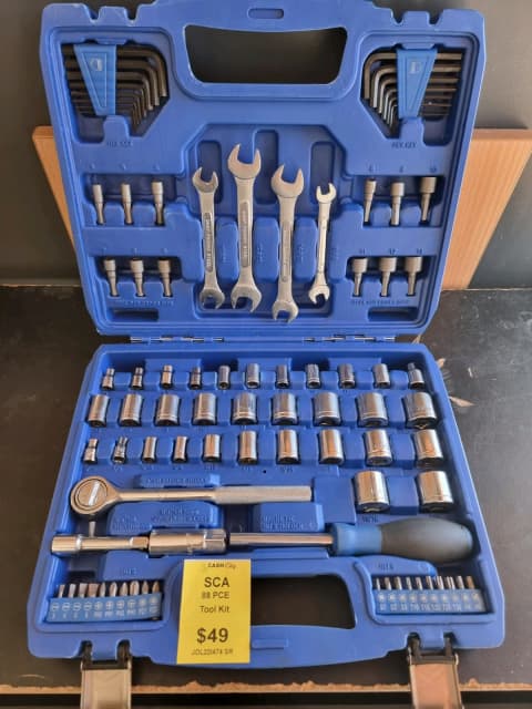 SCA 88 Piece Tool Kit (Sockets, Spanners, Allen Keys and more!) - Hand ...