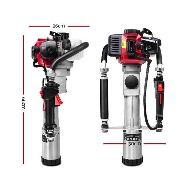Petrol Post Driver 2-Stroke 55CC Rammer Pile Star Picket Fence Hole Re ...
