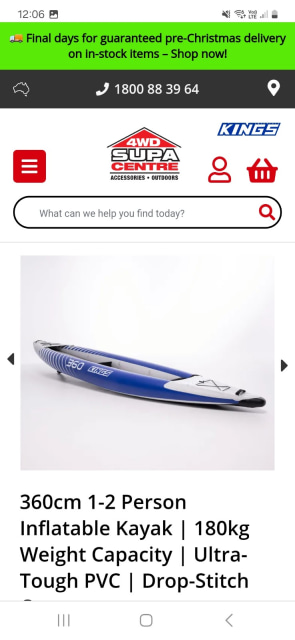 Kings 1-2 person inflatable kayak | Kayaks & Paddle | Gumtree Australia ...