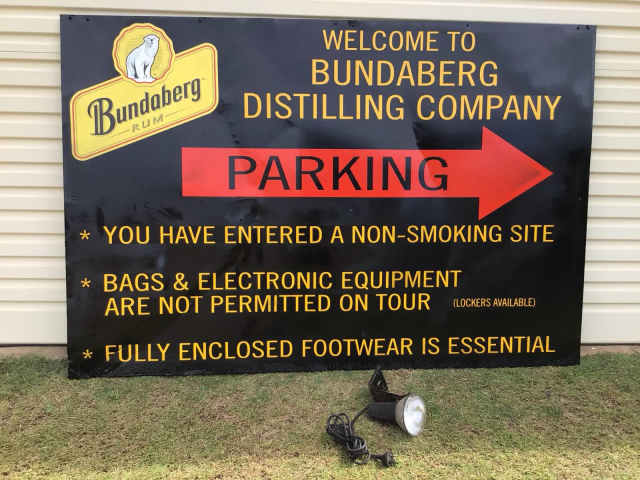 Rare GENUINE Bundaberg Rum Sign from the entrance to the Distillery ...