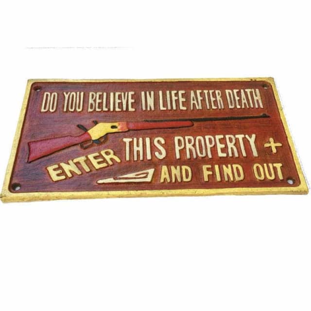 Winchester Cast Iron Plaque Sign Man Cave Bar Garage 32x17cm 1.6kg ...