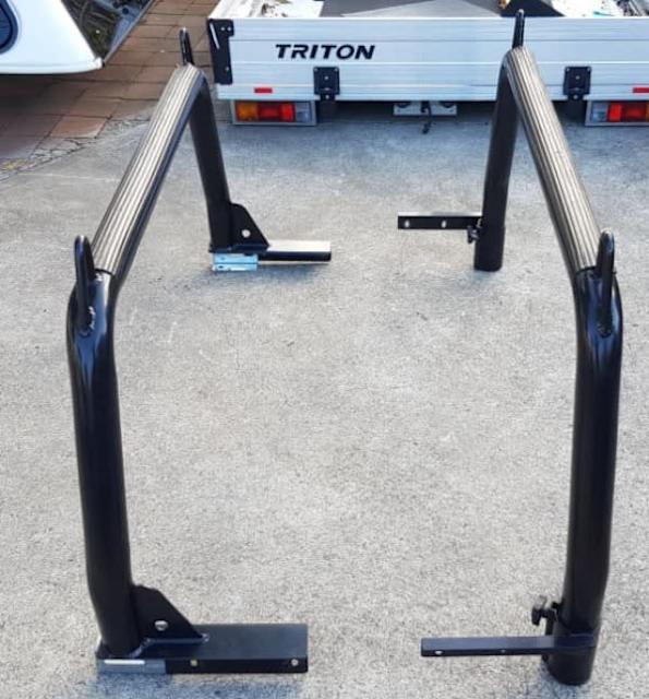 ISUZU DMAX LADDER RACKS - HEAVY DUTY ALLOY TUB RACKS POWDER COAT BLACK ...