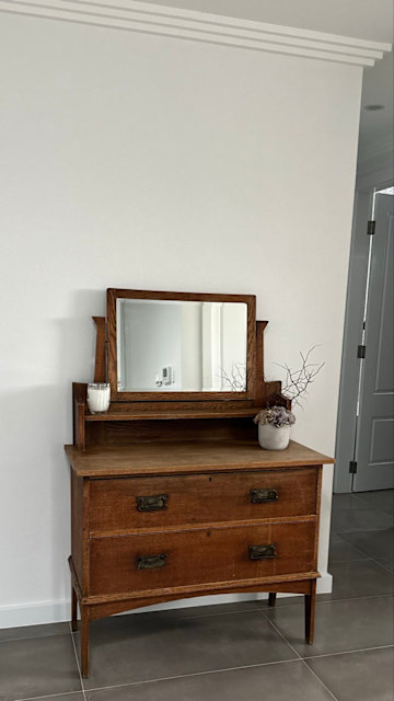 Antique Wooden Side Table with Mirror - Antiques in Revesby NSW ...