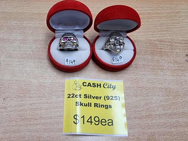 22ct Silver 925 Skull Rings $149ea | Unisex Jewellery | Gumtree ...