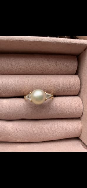 Stunning 30th Anniversary Pearl & diamond ring . 18 k Gold . | Tops ...