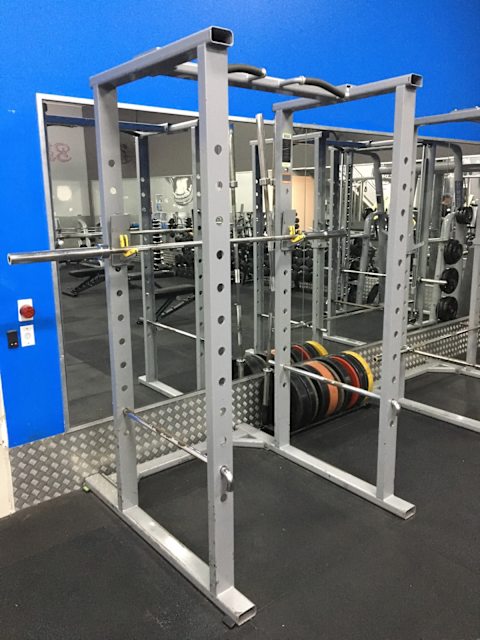 Commercial Power Cage/Squat Rack - Safety Arms/J Hooks Good Condition ...