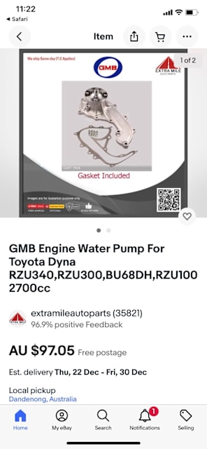 Toyota water pump | Engine, Engine Parts & Transmission | Gumtree ...