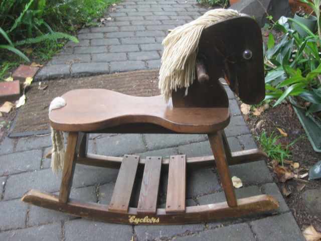 Vintage Rocking Horse (CYCLOPS) 1940s (Mahogany Wood) Brown ...