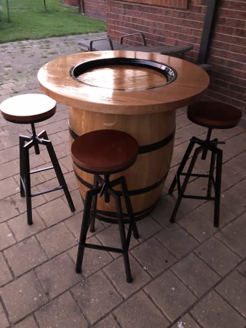 Wine barrel table with 4 stools - Stools & Bar stools in Mornington VIC ...