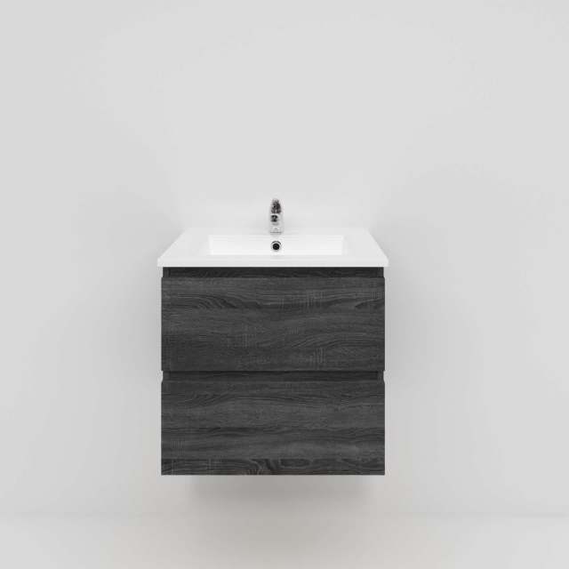 600mm My Depot Dark Grey Wall Hung Bathroom Vanity With Ceramic Top ...